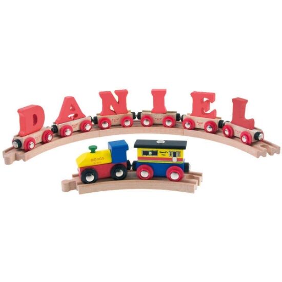 Bigjigs Wooden Name Train Letters - All Red - Little Dreamers
